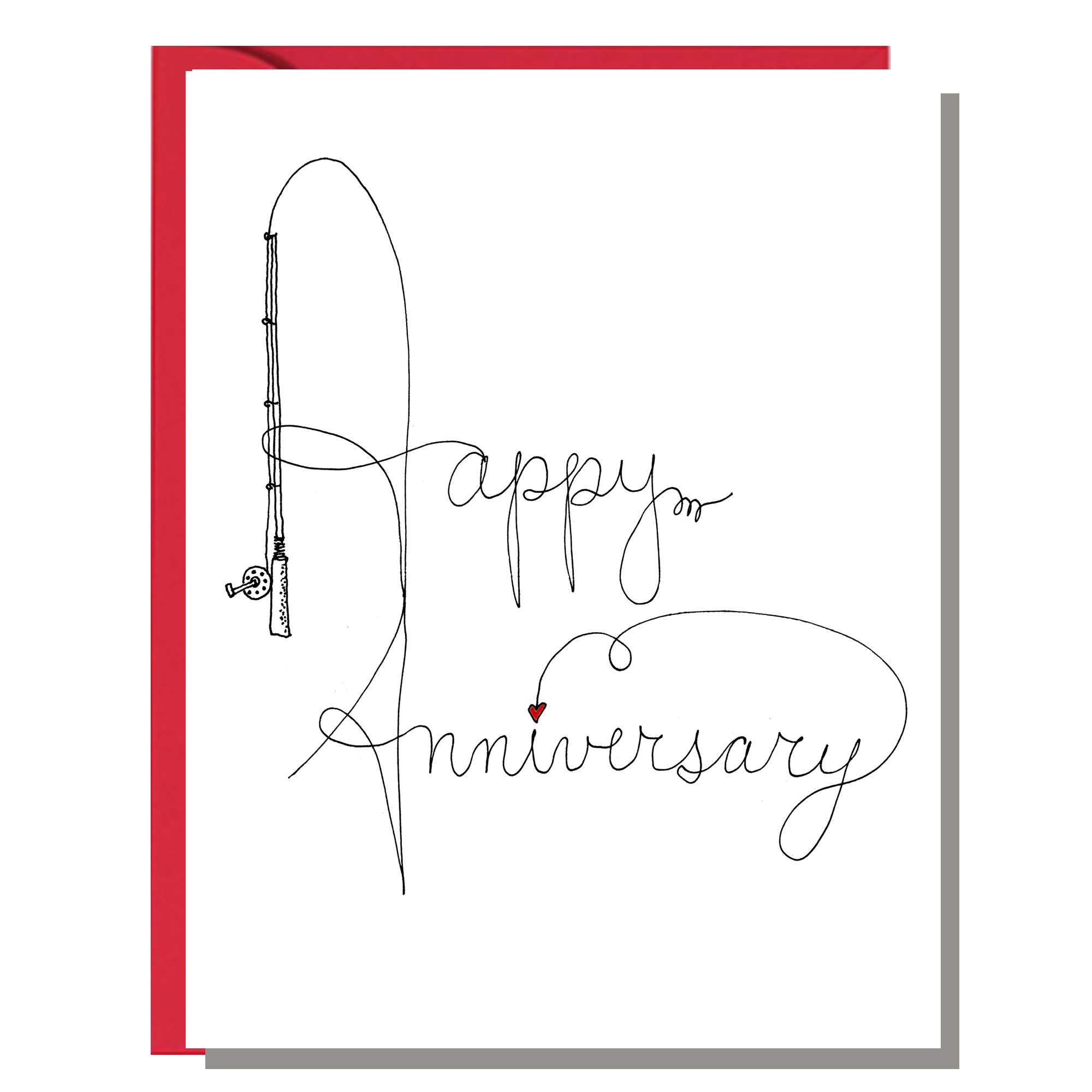 Happy Anniversary Fishing Theme Anniversary Card - Krysset Shop